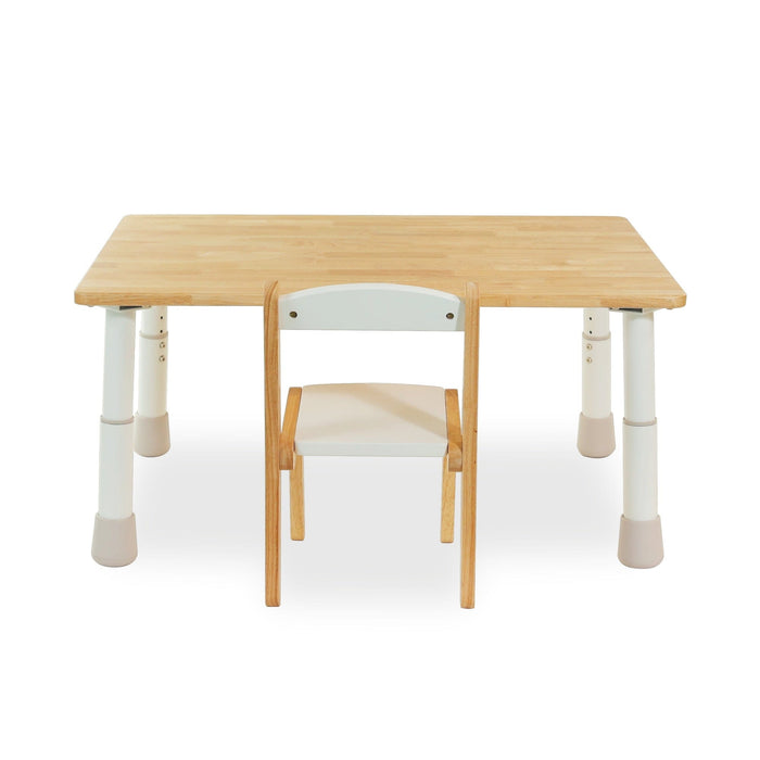 ARIA Montessori Kids Height Adjustable Table With One Wooden Chair