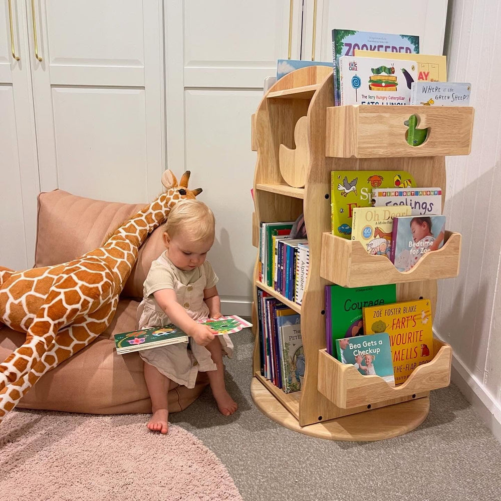 BINDI Revolving Solid Wood Bookcase