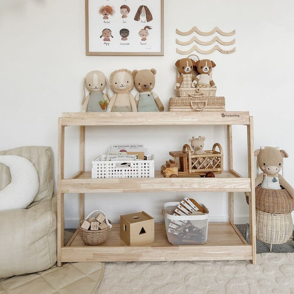 NALA Adjustable Solid Wood 3 Layer Storage Shelf - My Duckling