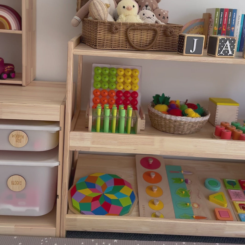 NALA Adjustable Solid Wood 3 Layer Storage Shelf