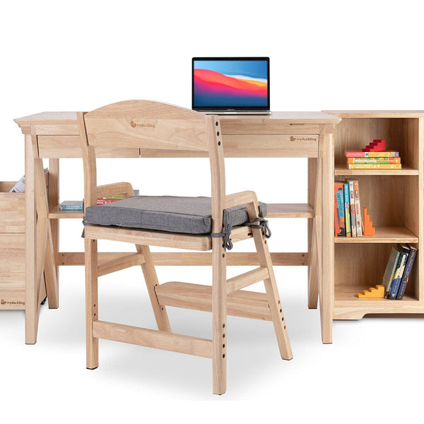 NALA Solid Wood Kids Study Desk & Chair Complete Set - My Duckling