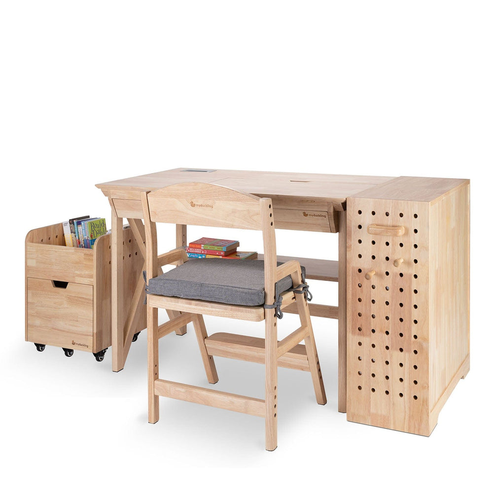 NALA Solid Wood Kids Study Desk & Chair Complete Set
